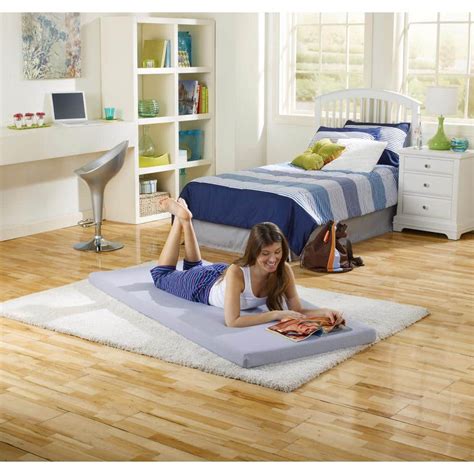 Simmons Siesta In Blue Twin Size Memory Foam Roll Up Mattress IMCE TW The Home Depot