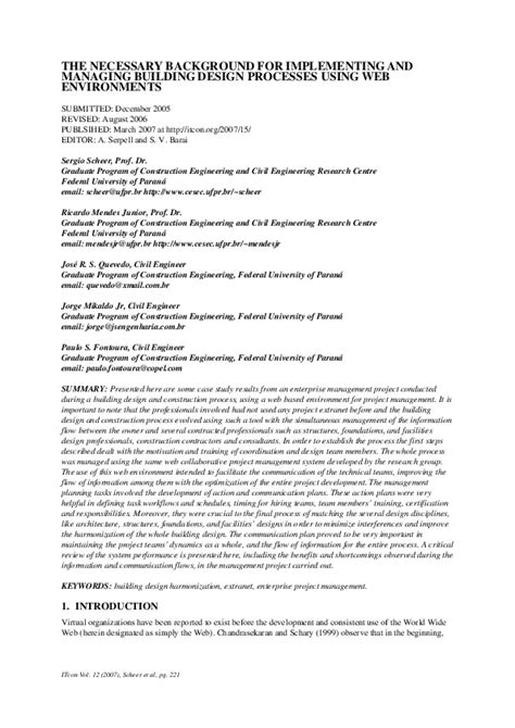 pdf necessary background for implementing and managing building