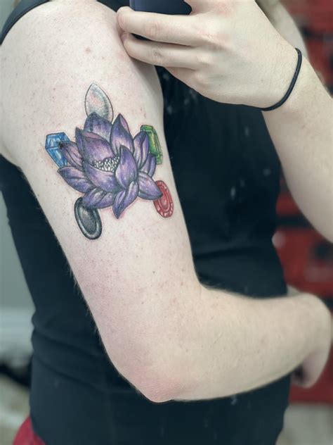 My New Favorite Tattoo Its Black Lotus With All The Gyms Rmtg
