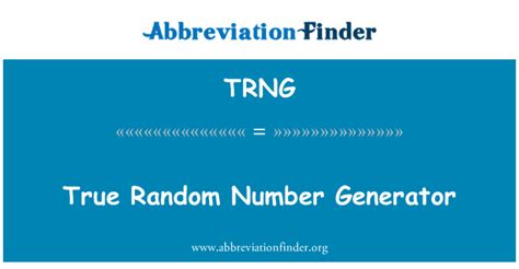 Trng Significa Generador De Números Aleatorios True Random Number Generator