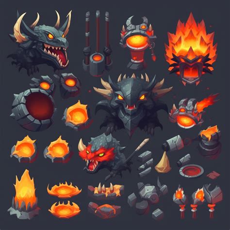 artstation 100 2d concept game assets fire edition game assets