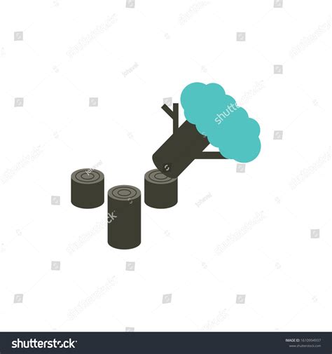 Tree Trunks Design Pollution Factory Environment Stock Vector Royalty Free