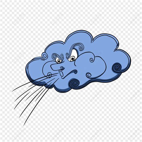 의인화 된 구름 일러스트 강풍 만화 날씨 바람 클립 아트 큰바람이 날씨가 Png 일러스트 무료 다운로드 Lovepik