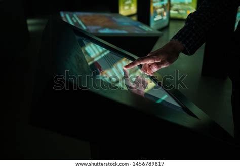 Man Using Interactive Touchscreen Display Electronic Stock Photo Shutterstock