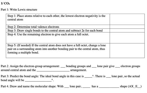 Solved Part 1 Write Lewis Structure Part 2 Assign The