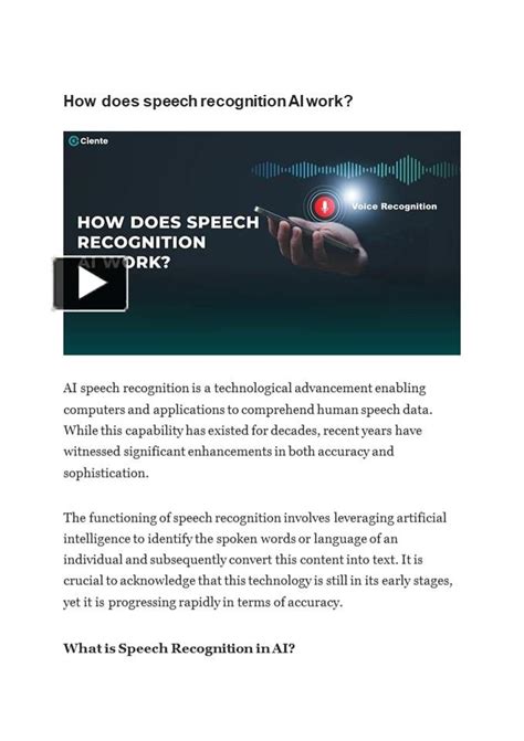 PPT How Does Speech Recognition AI Work PowerPoint Presentation Free To Download Id