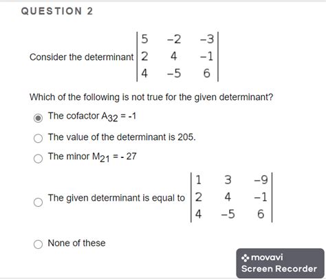 solved question 1 1 2 3 1 6 5 9 8 evaluate the determinant