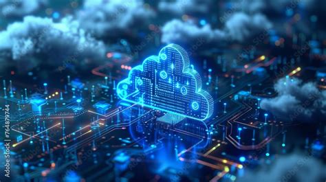 Cloud Computing Infrastructure Depicted As A Series Of Interconnected Digital Circuits