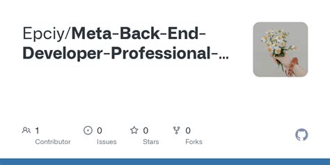 Github Epciymeta Back End Developer Professional Certificate