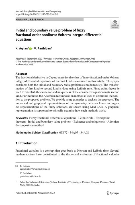Pdf Initial And Boundary Value Problem Of Fuzzy Fractional Order