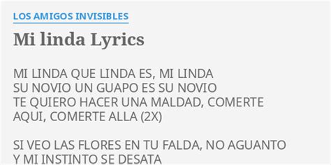 Mi Linda Lyrics By Los Amigos Invisibles Mi Linda Que Linda