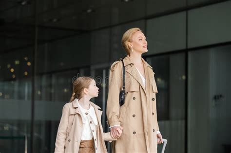 Modern Fashion Mother Daughter Time Blonde Stock Image Image Of