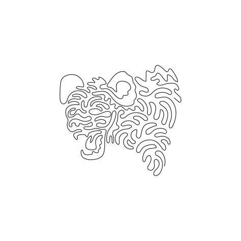 Single Curly One Line Drawing Of Hyena The Strongest Teeth Predator Abstract Art Continuous