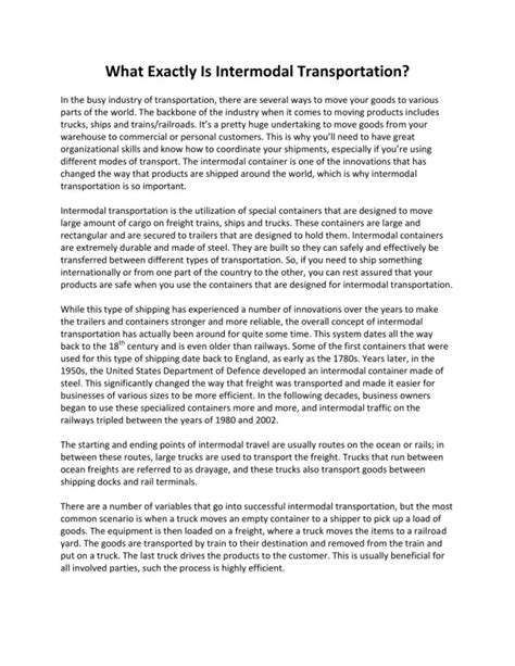 Ppt Intermodal Transportation Powerpoint Presentation Free Download