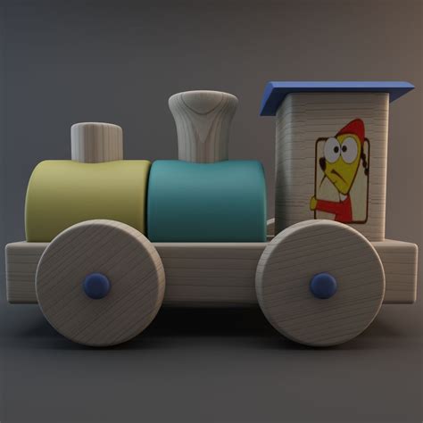 나무로되는 장난감 기차 2 3d 모델 49 3ds Max Obj C4d Ma Free3d