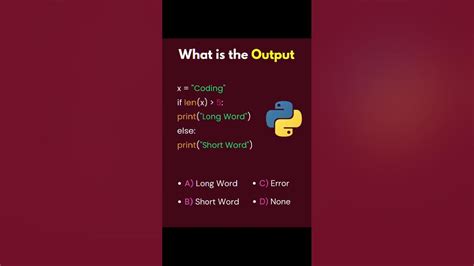 Whats The Output Programming Python Pythontutorial Viralshort