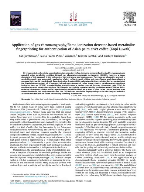 Pdf Application Of Gas Chromatographyflame Ionization Application Of Gas Chromatography