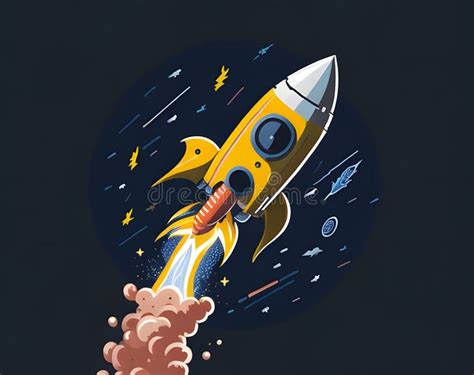 Rocket Launch Vector Illustration Rocket Launch Vector Illustration Stock Illustration