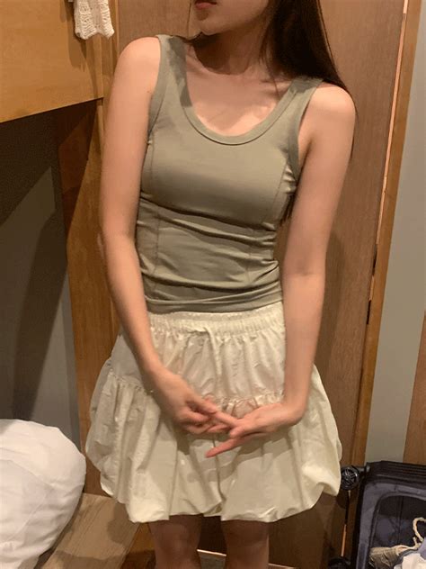 나이니 콩스 스판 모달 유넥 나시 민소매 티셔츠