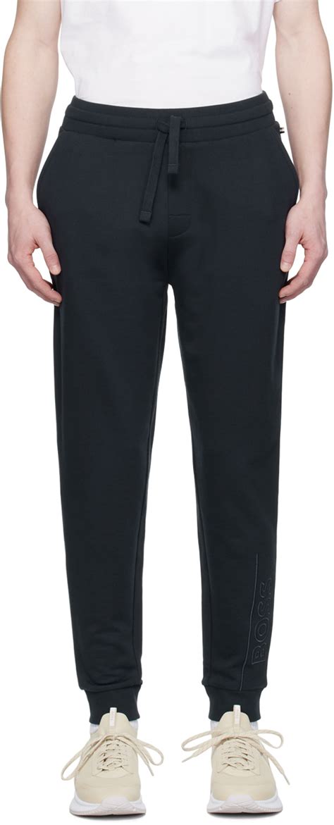 Boss Navy Embroidered Sweatpants Boss