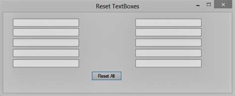 Reset All The Textboxes In C Windows Form Computer Programming