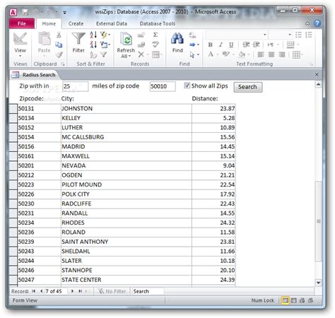 Access Zip Code Radius Database Download Softpedia