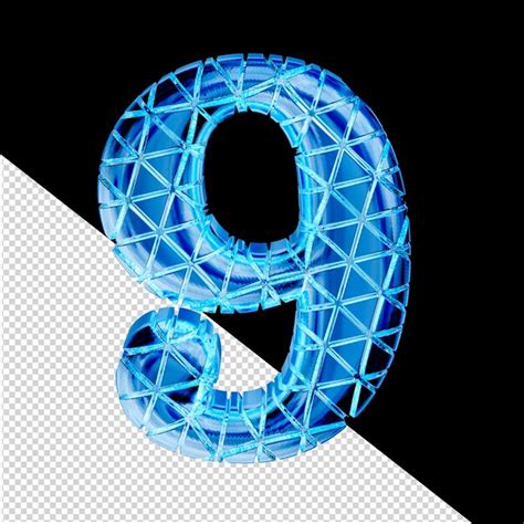 Premium Psd Blue Ice 3d Symbol With Triangular Sections Number 9 Premium Psd Blue Ice 3d Symbol With Triangular Sections Number 9