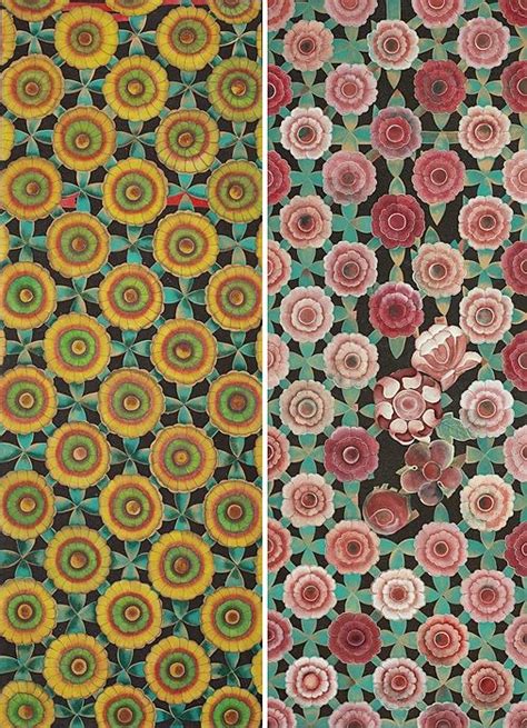 Two Different Patterns With Flowers On Them