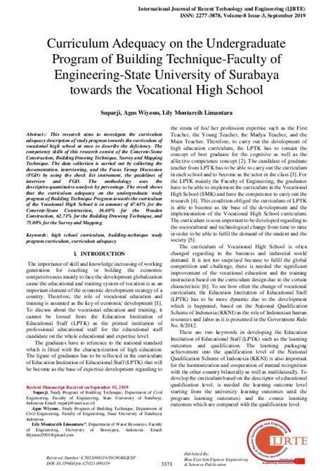 Pdf Curriculum Adequacy On The Undergraduate Program Of Building