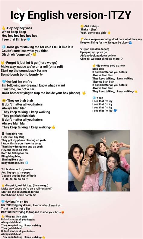Icy Itzy Lyrics English Version En 2024