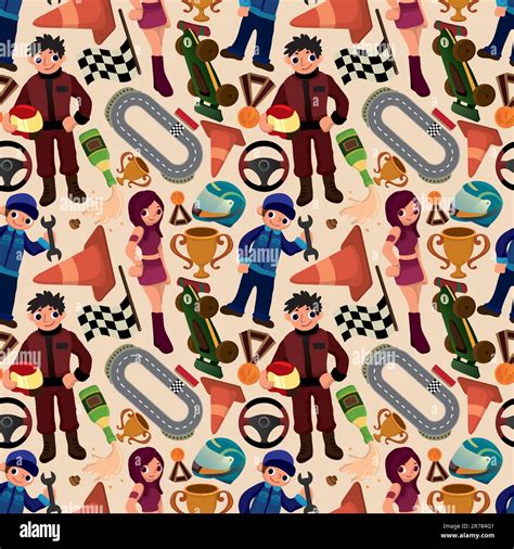 Seamless F1 Pattern Stock Vector Image And Art Alamy