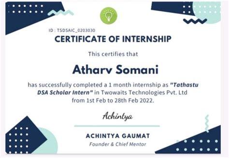 Atharv Somani On Linkedin Internship Opportunity Twowaits