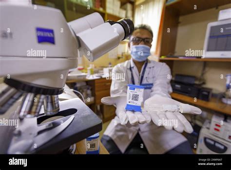 Lab Technician Jahangir Alam Babu Shows A Hpv Self Test Kit That Friendship Is Introducing To