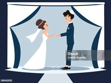 Pasangan Muda Yahudi Di Chuppah Ilustrasi Stok Unduh Gambar Sekarang