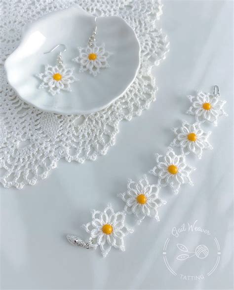 Pdf Shuttle Tatting Chamomile Set Pattern Etsy