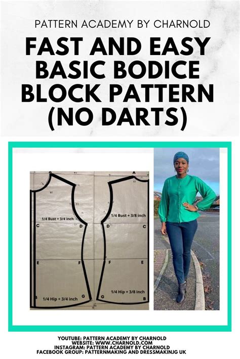 How To Draft A Basic Bodice Block Without Darts Pattern Blocks Basic