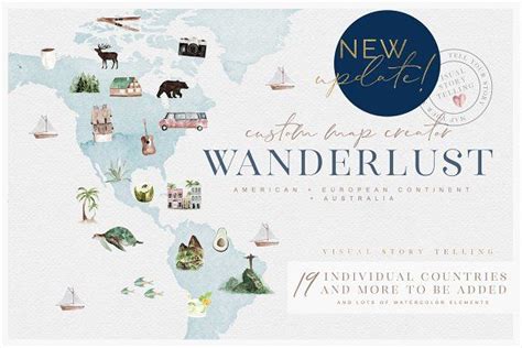 wanderlust custom map creator map creator watercolor map custom map