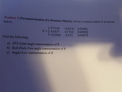 Solved Problem Composite Rotation Matrix Consider The Chegg