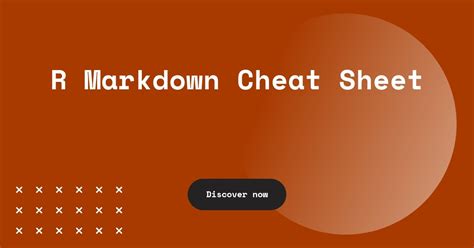 R Markdown Cheat Sheet Tomarkdown