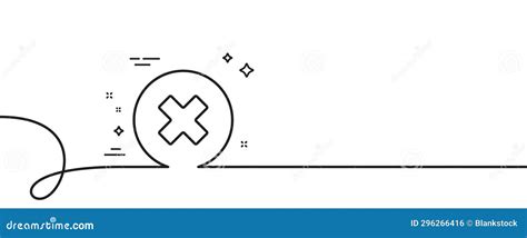Delete Line Icon Remove Sign Continuous Line With Curl Vector Stock Illustration