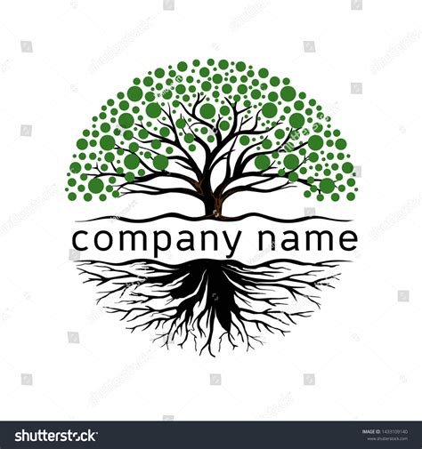 Tree Roots Vector Tree Round Shape Stock Vector Royalty Free Shutterstock