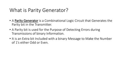 Parity Generator And Parity Checker Pptx