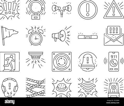 Alert Attention Signal Caution Icons Set Vector Stock Vector Image