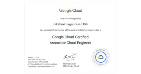Lakshmi Durga Prasad Pilli On Linkedin Associate Cloud Engineer • Lakshmidurgaprasad Pilli