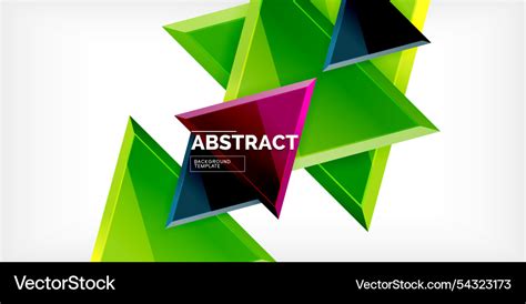 Abstract Background Colorful Triangles With 3d Vector Image