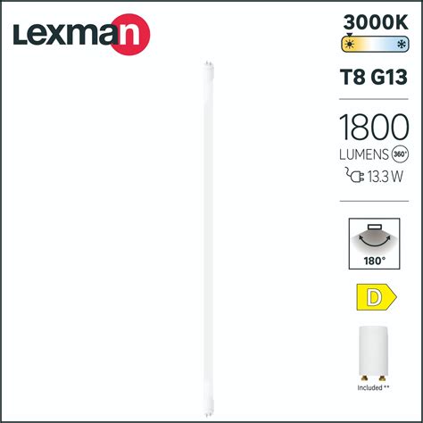 Tub Led Lexman G13 T8 120 Cm Alb Cald 3000k 16 W 1800 Lm Mat