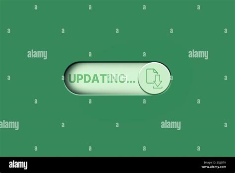 3d Digital Green Button To Switch On Update For Software System