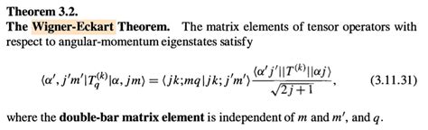 solved by using wigner proof projection theorem eckart