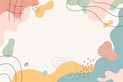 Abstract Background Copy Space Hand Drawn Various Geometric Organic Shapes Lines Spots