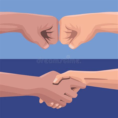 Iconos De Par De Manos Solidarias Ilustración Del Vector Ilustración